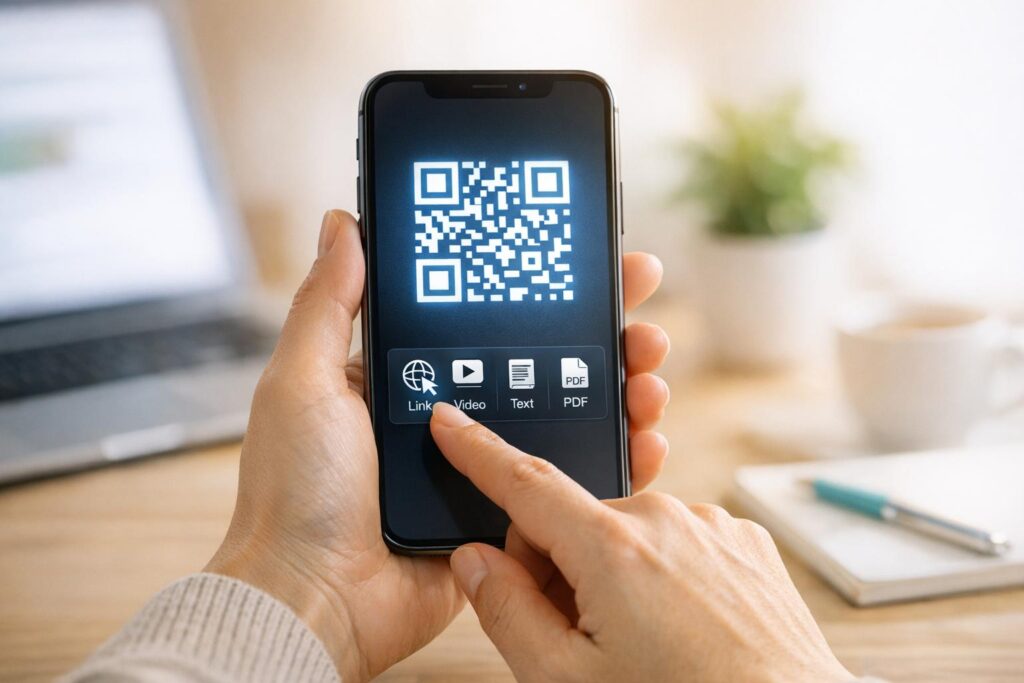 QR Code Content Type Selector