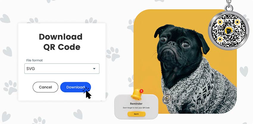 ドッグタグのQRコードを簡単に作成する